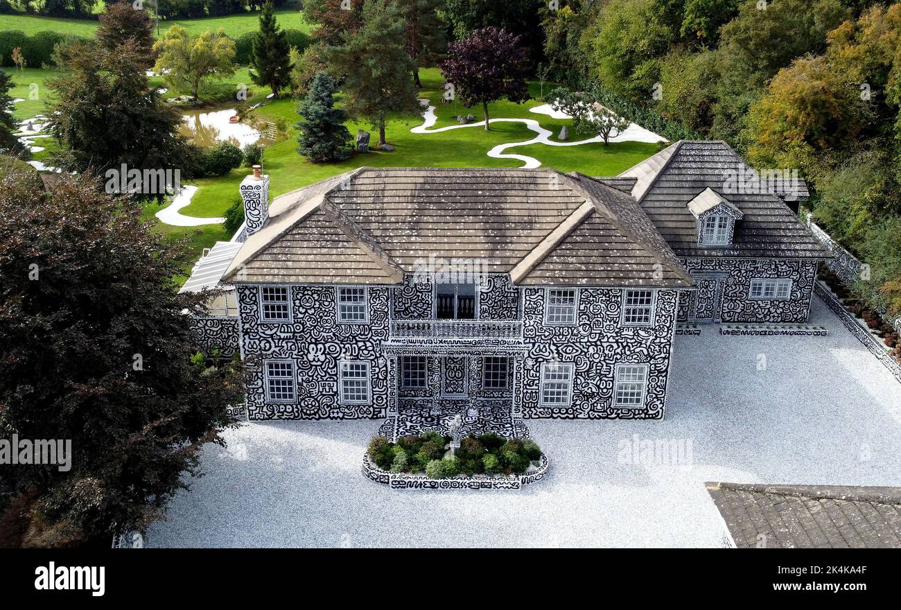 A view of the outside of British artists' Sam Cox, aka Mr Doodle, as he ...