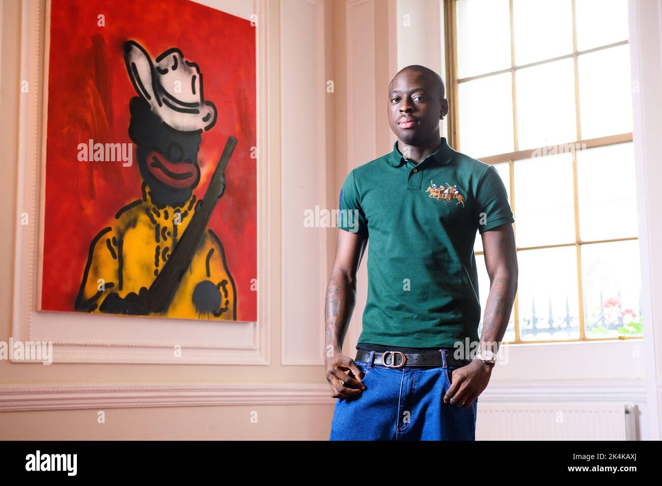 London, UK. 3 October 2022. Nigerian London-based artist Slawn pictured ...