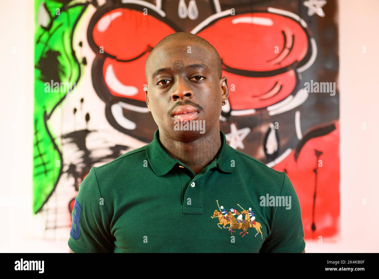 London, UK. 3 October 2022. Nigerian London-based artist Slawn pictured ...