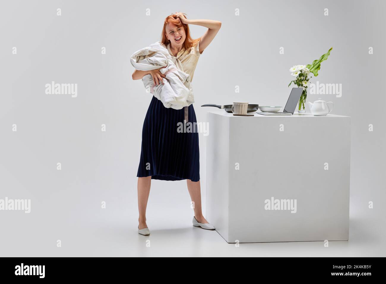 Multitasking woman stress hi-res stock photography and images - Alamy