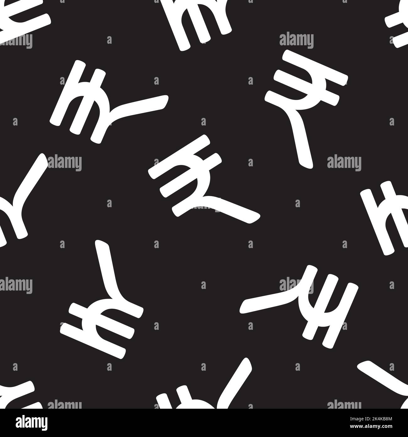 Indian rupee symbol vector pattern seamless background. Black white ...