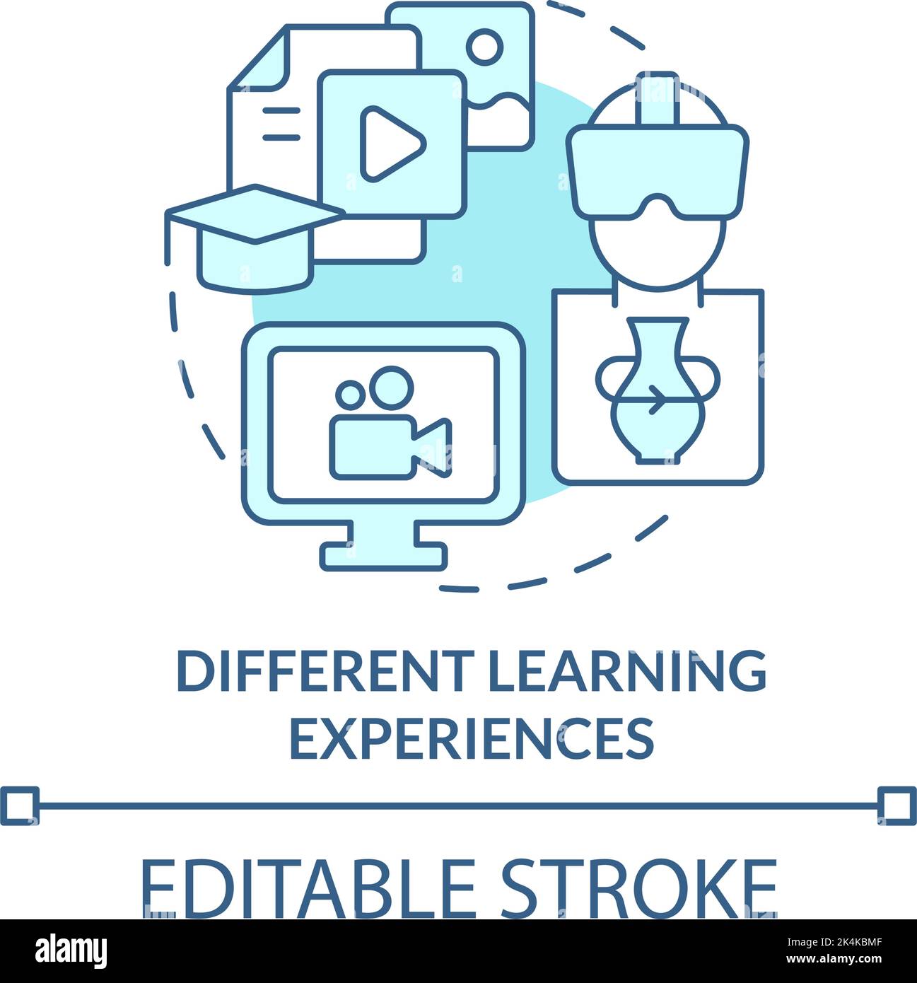 Different learning experiences turquoise concept icon Stock Vector Image & Art - Alamy