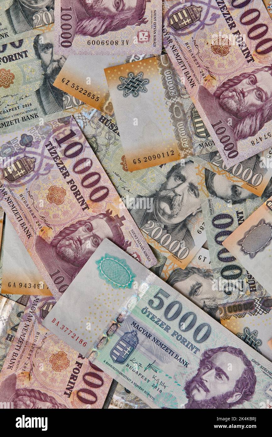 Banknotes Background, Hungarian Forints Stock Photo - Alamy