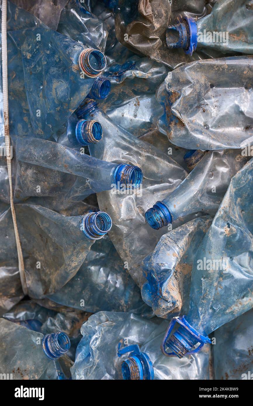 Plastic bottles in bales for waste recycling Stock Photo - Alamy