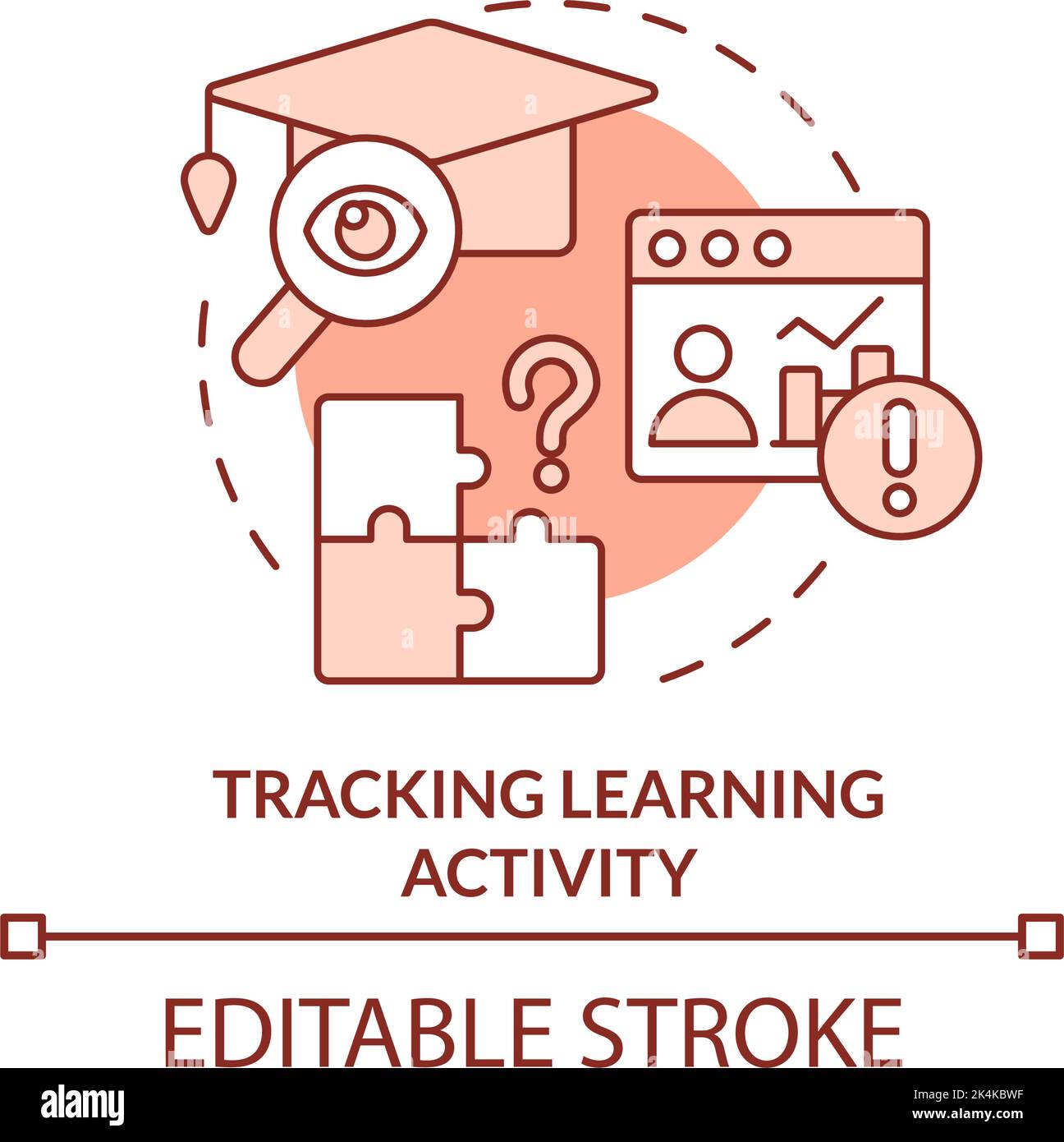 Tracking learning activity terracotta concept icon Stock Vector Image ...
