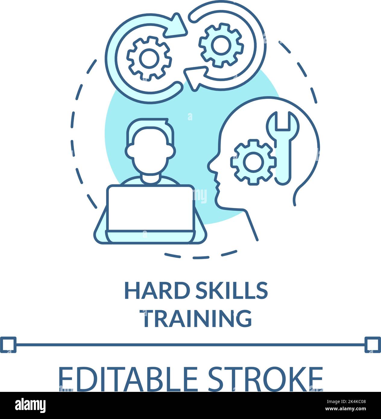 Hard skills training turquoise concept icon Stock Vector Image & Art - Alamy