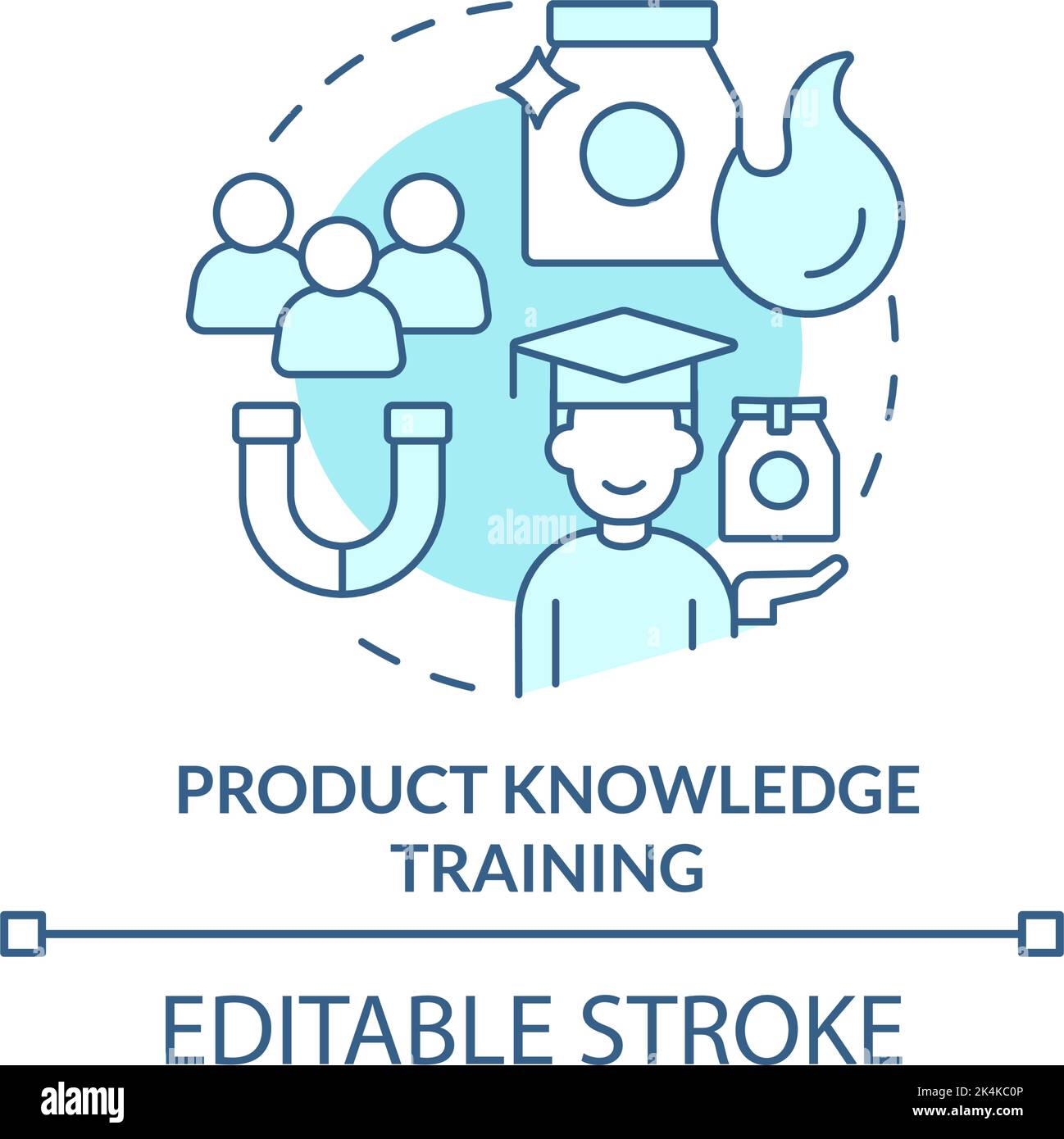 Product knowledge training turquoise concept icon Stock Vector Image ...