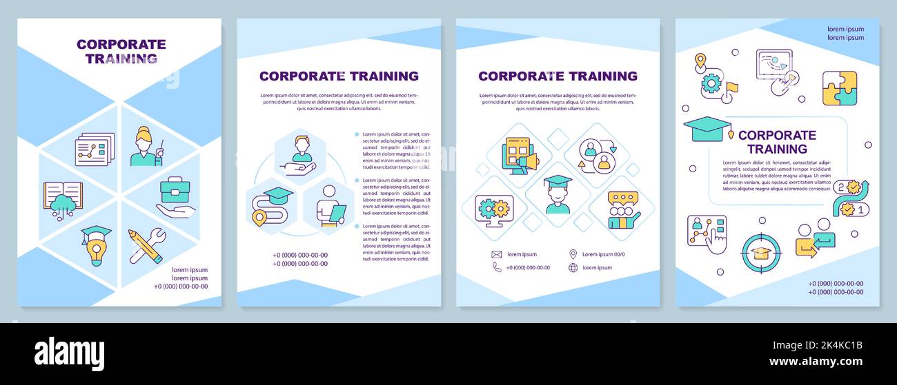 Corporate training blue brochure template Stock Vector Image & Art - Alamy