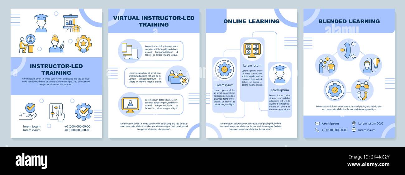 Types of training blue brochure template Stock Vector Image & Art - Alamy