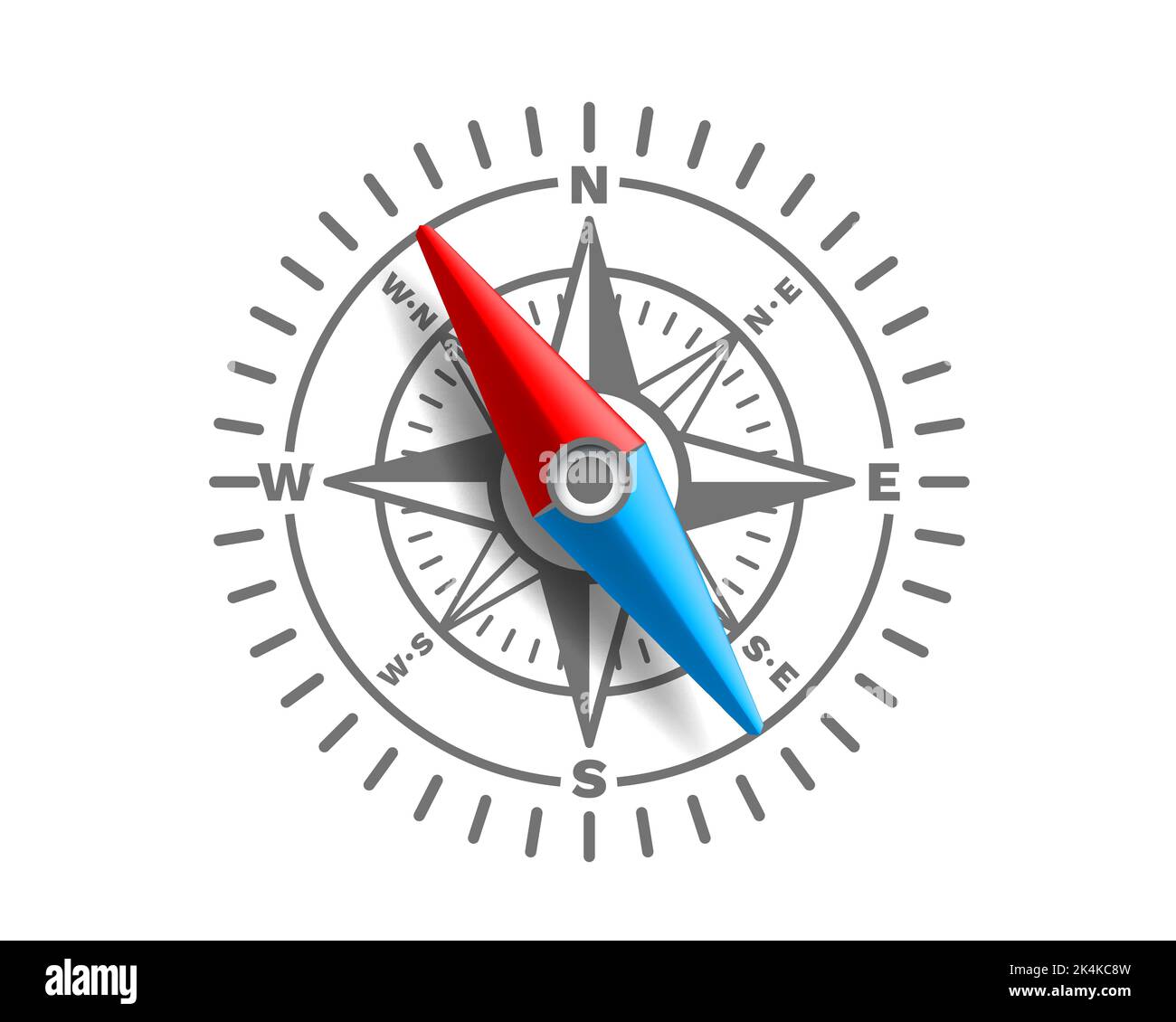 Compass on a white background, arrow navigation. Vector illustration ...