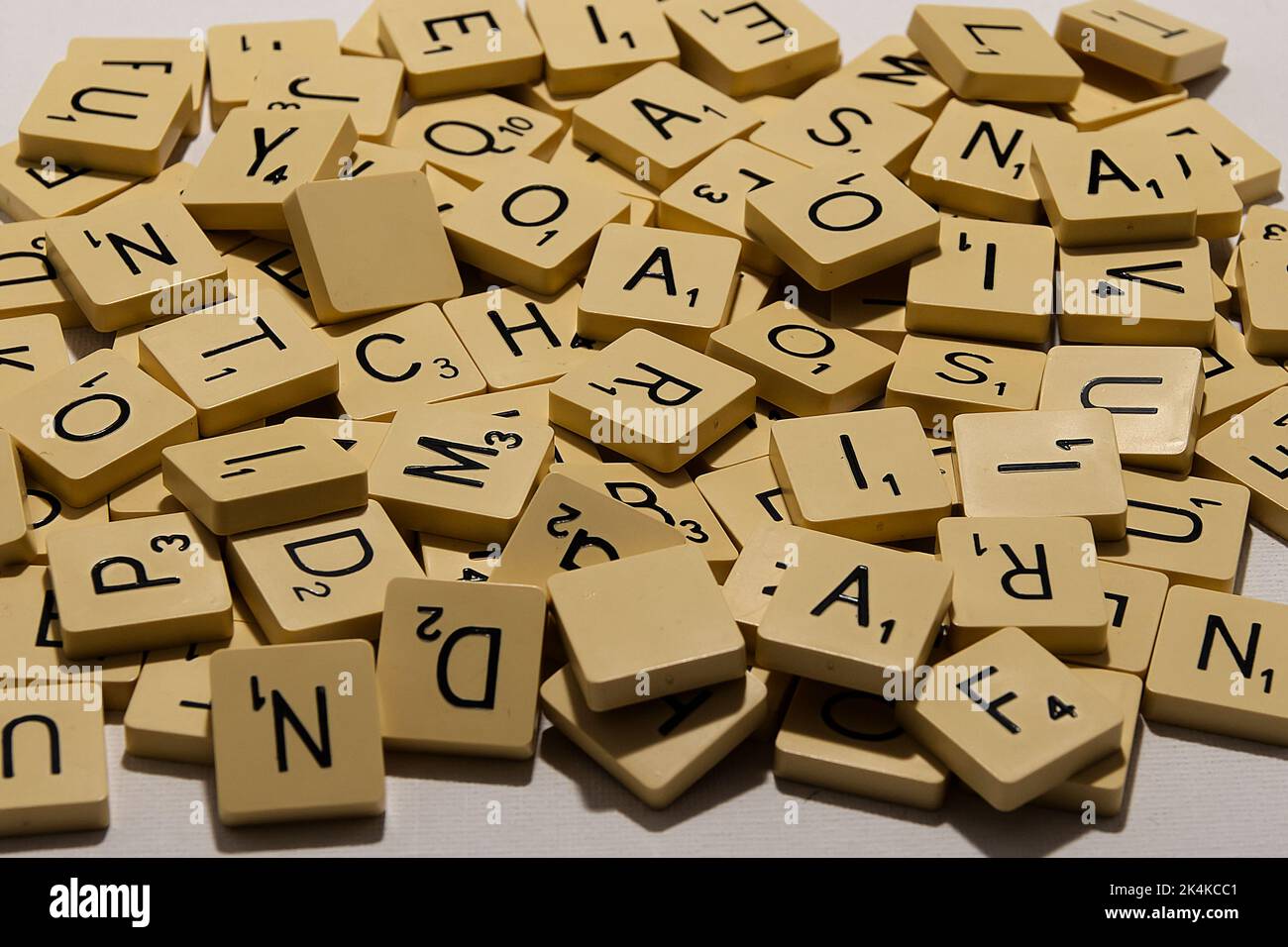 Chaos in scrabble Stock Photo - Alamy