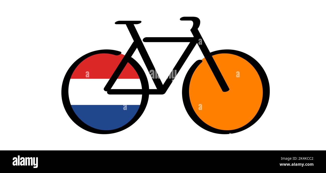 Cartoon sport cyclist with the flag of the Netherlands. Cycling icon ...