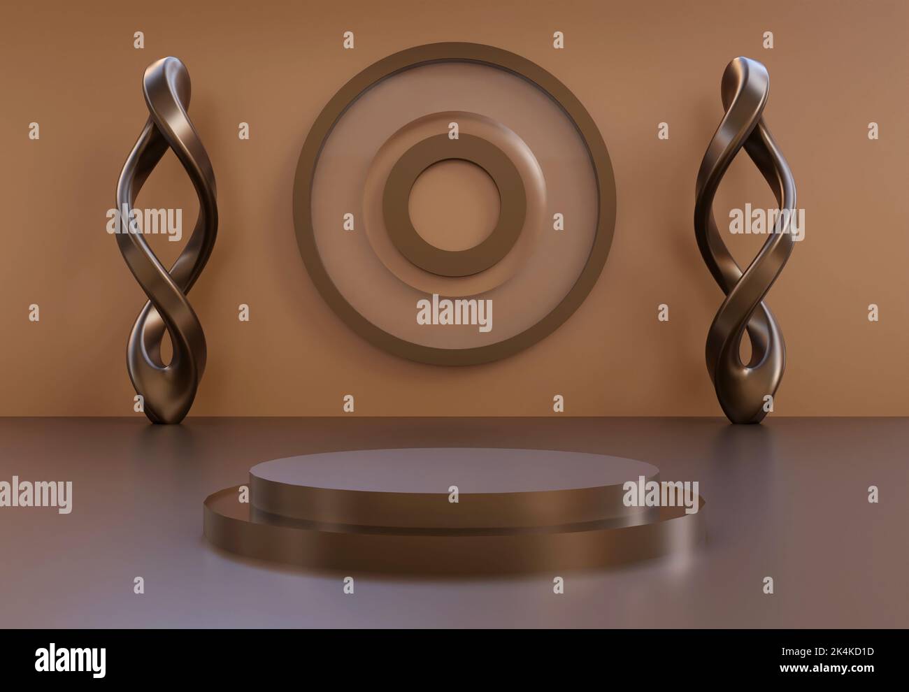 Elegant podium with abstract art objects. Stand to show products. Stage ...