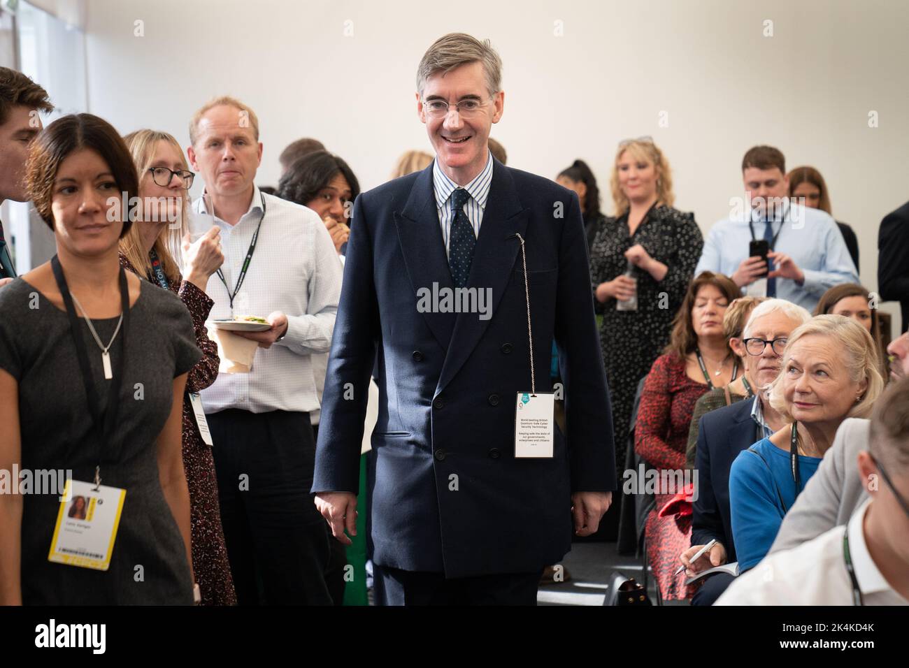 Jacob Rees-Mogg attends a fringe meeting hosted by The Daily Telegraph ...