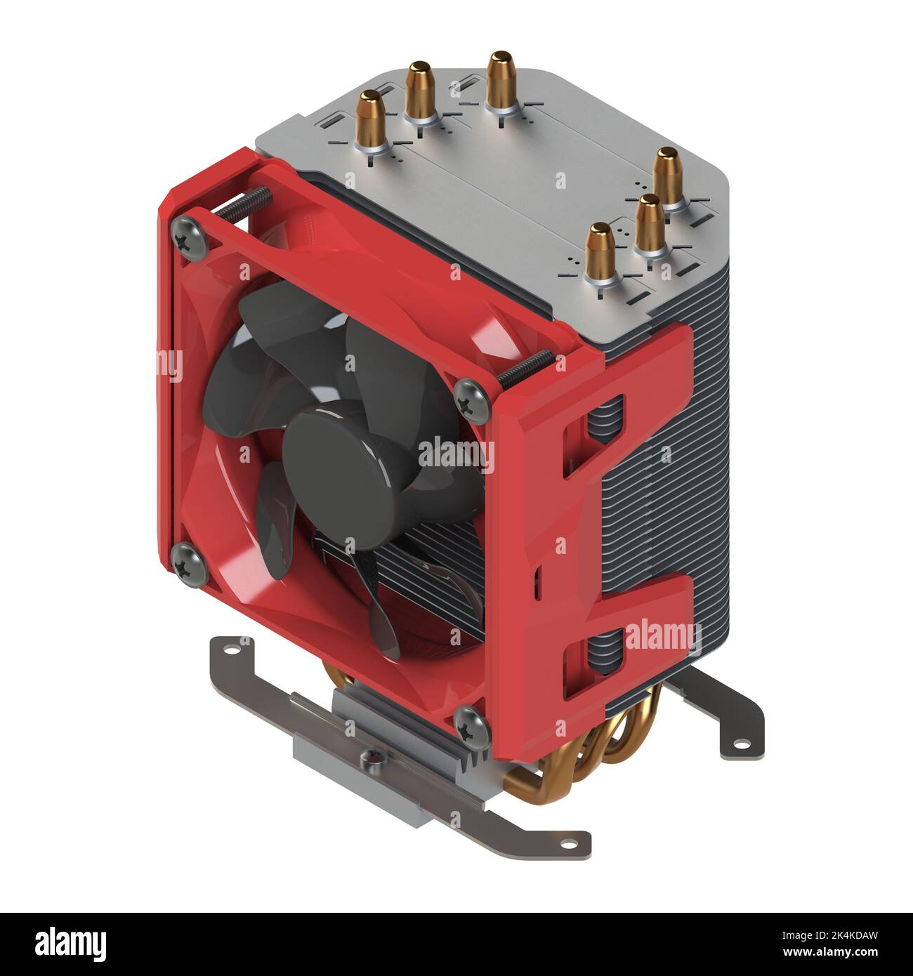 CPU cooler assembly 3D illustration isolated on white background Stock ...