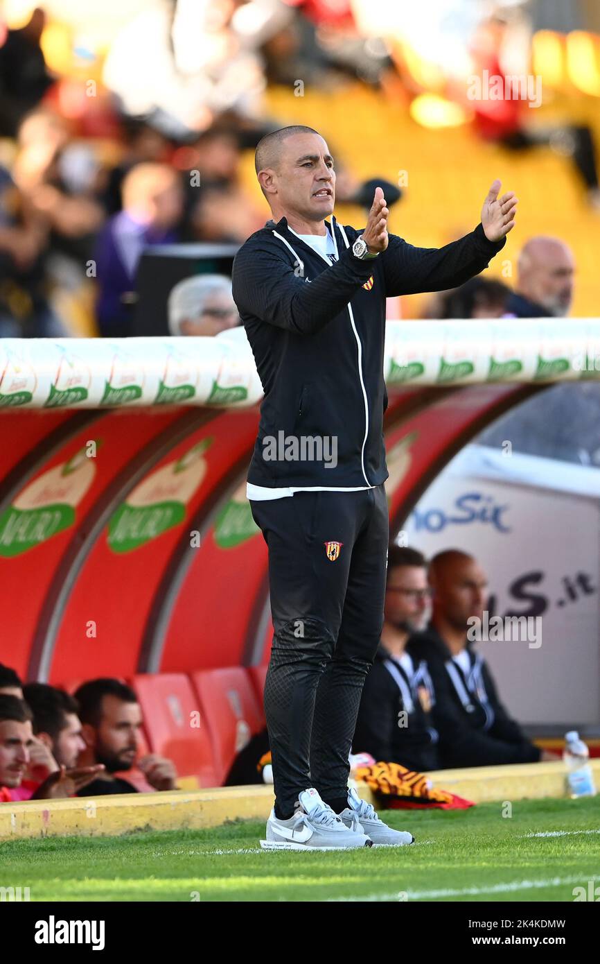 Fabio Cannavaro coach of Benevento Calcio during the Serie B match ...