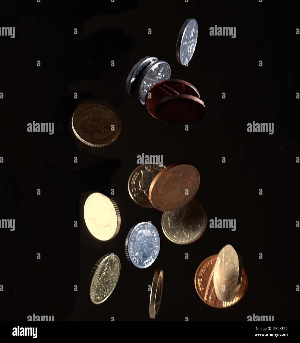 Currency in freefall hi-res stock photography and images - Alamy