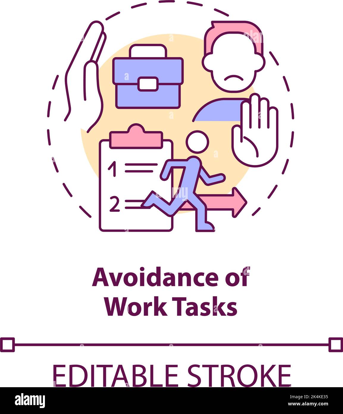 Avoidance of work task concept icon Stock Vector Image & Art - Alamy