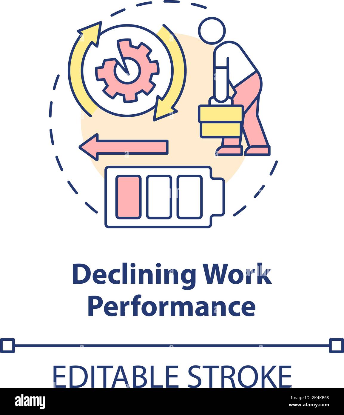 Declining work performance concept icon Stock Vector Image & Art - Alamy