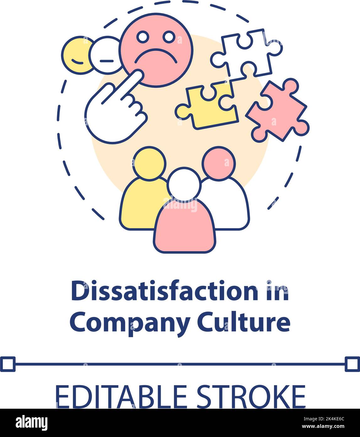 Dissatisfaction in company culture concept icon Stock Vector Image ...