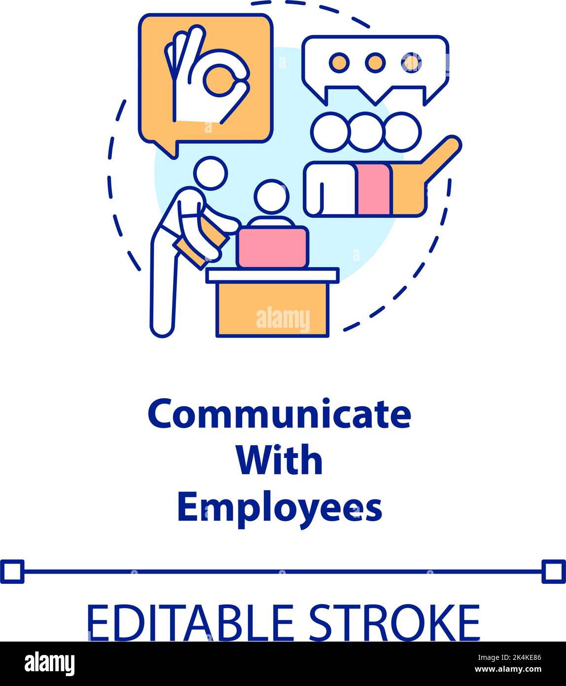 Communicate with employees concept icon Stock Vector Image & Art - Alamy