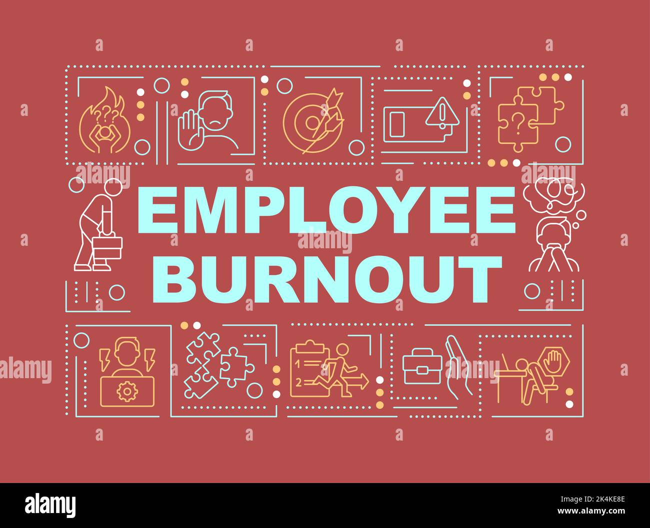 Employee burnout word concepts red banner Stock Vector Image & Art - Alamy