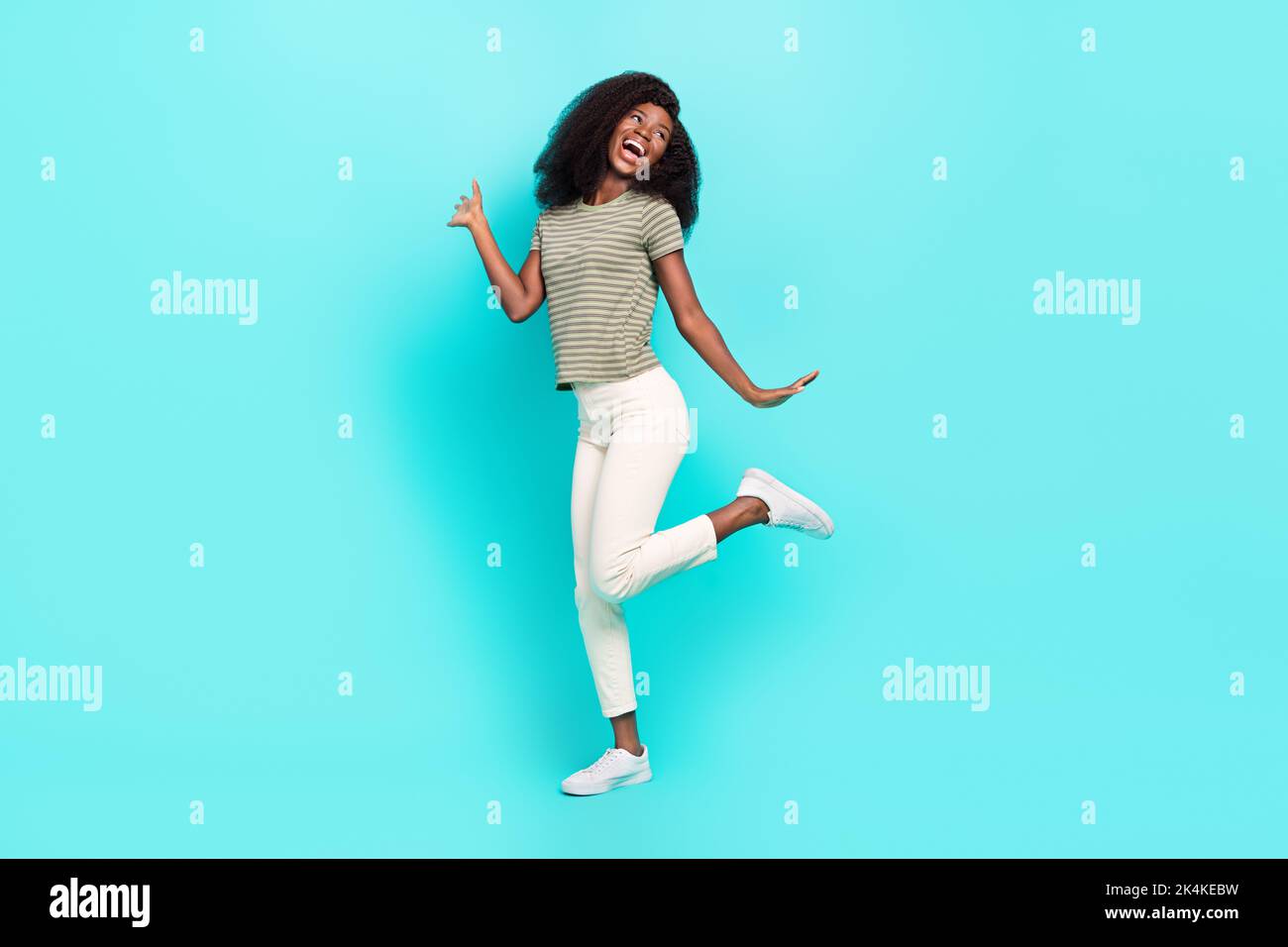 Full body photo of overjoyed positive person enjoy dancing clubbing ...