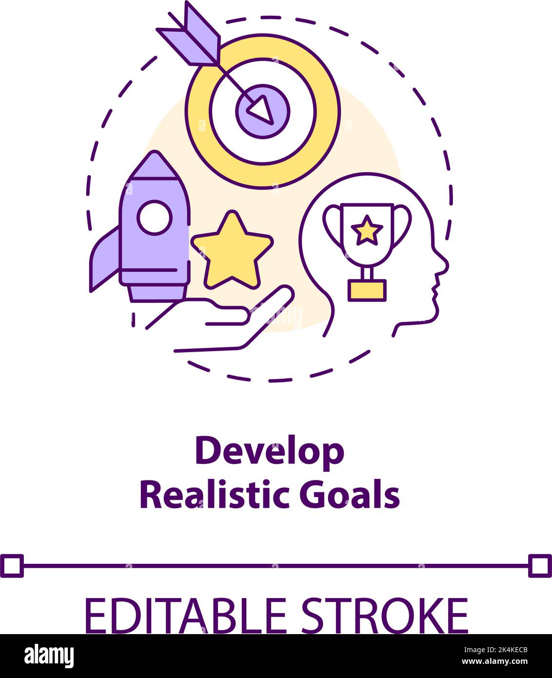 Develop realistic goals concept icon Stock Vector Image & Art - Alamy