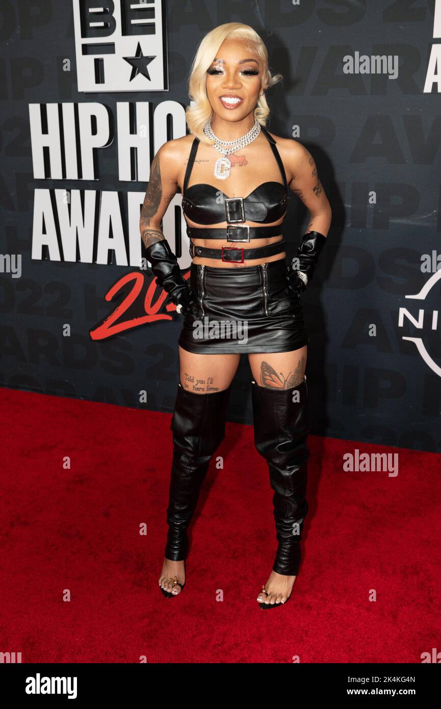 GloRilla attends the BET Hip Hop Awards 2022 on September 30, 2022 in ...