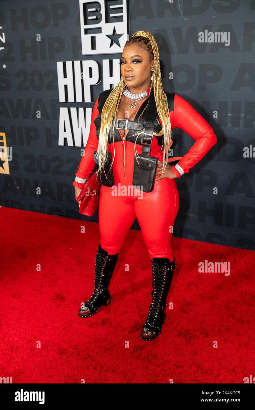 Meda attends the 2022 BET Hip Hop Awards at Cobb Energy Performing Arts ...