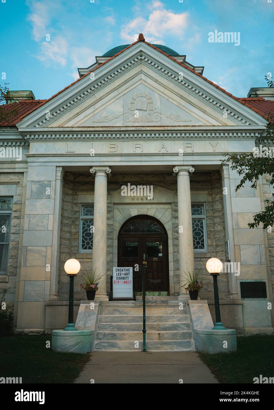 Lee Library historic architecture, Lee, Massachusetts Stock Photo - Alamy