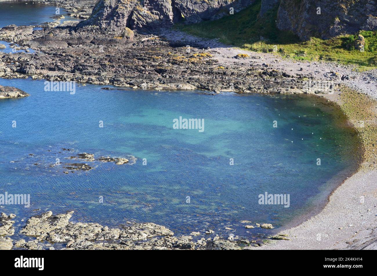 Sea cliffs along the coastal path for Dunottar Castle, Stonehaven ...