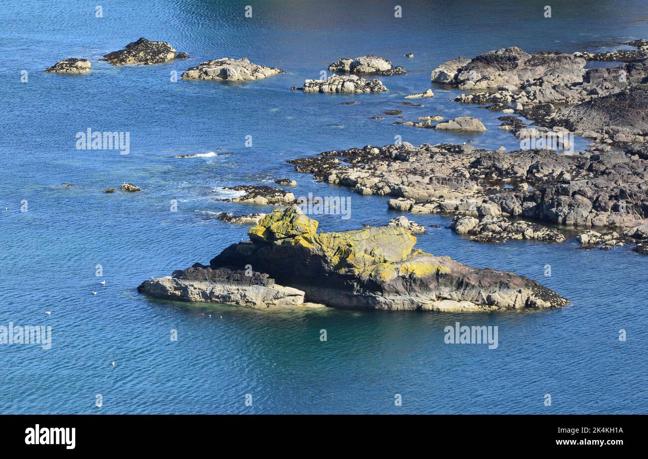 Sea cliffs along the coastal path for Dunottar Castle, Stonehaven ...