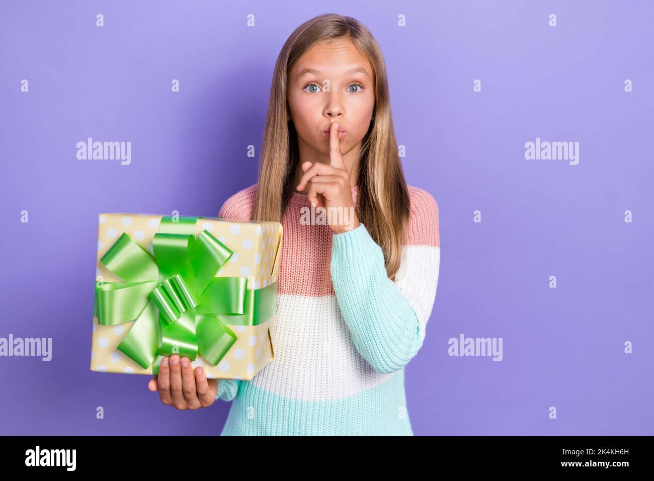 Photo of cute girl hold box hand touch lips show shut up dont say talk ... Photo of cute girl hold box hand touch lips show shut up dont say talk ...