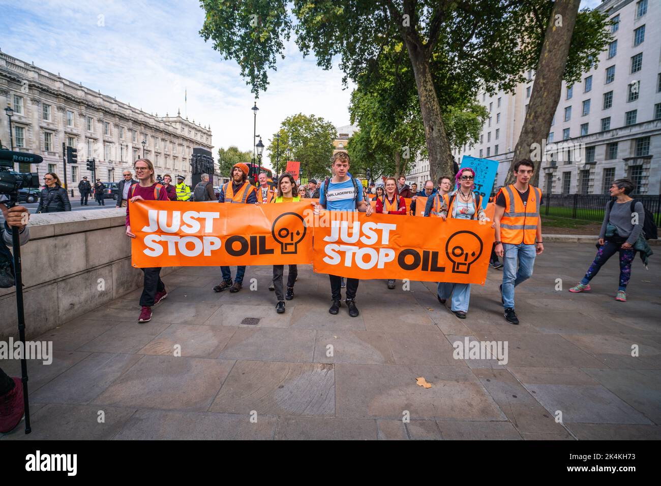London UK. 3 October 2022 . Just Stop Oil climate activists stage a sit ...