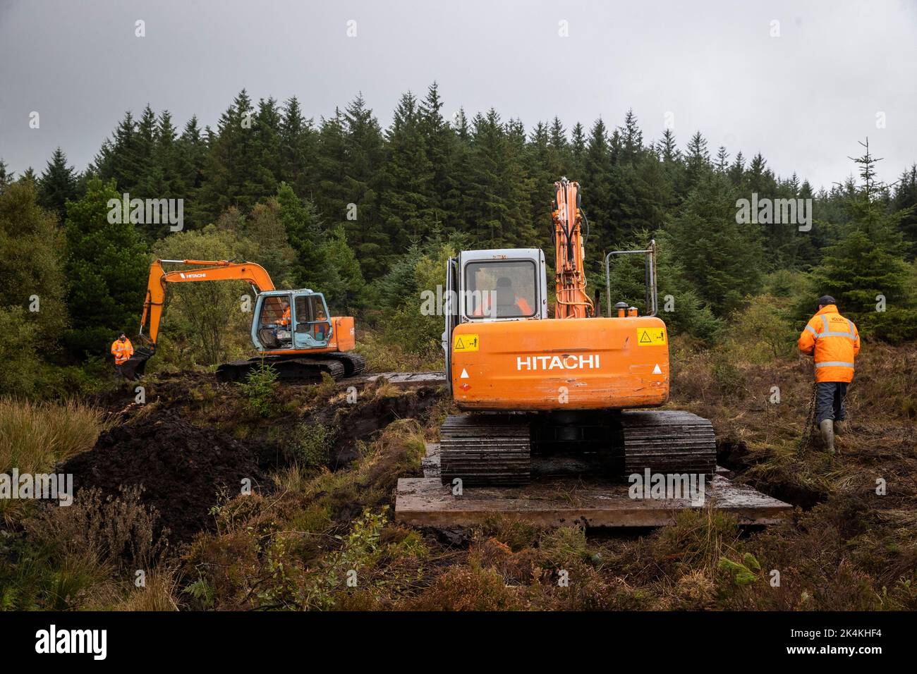 Excavators at Bragan bog near Emyvale in Co Monaghan, as a new search ...