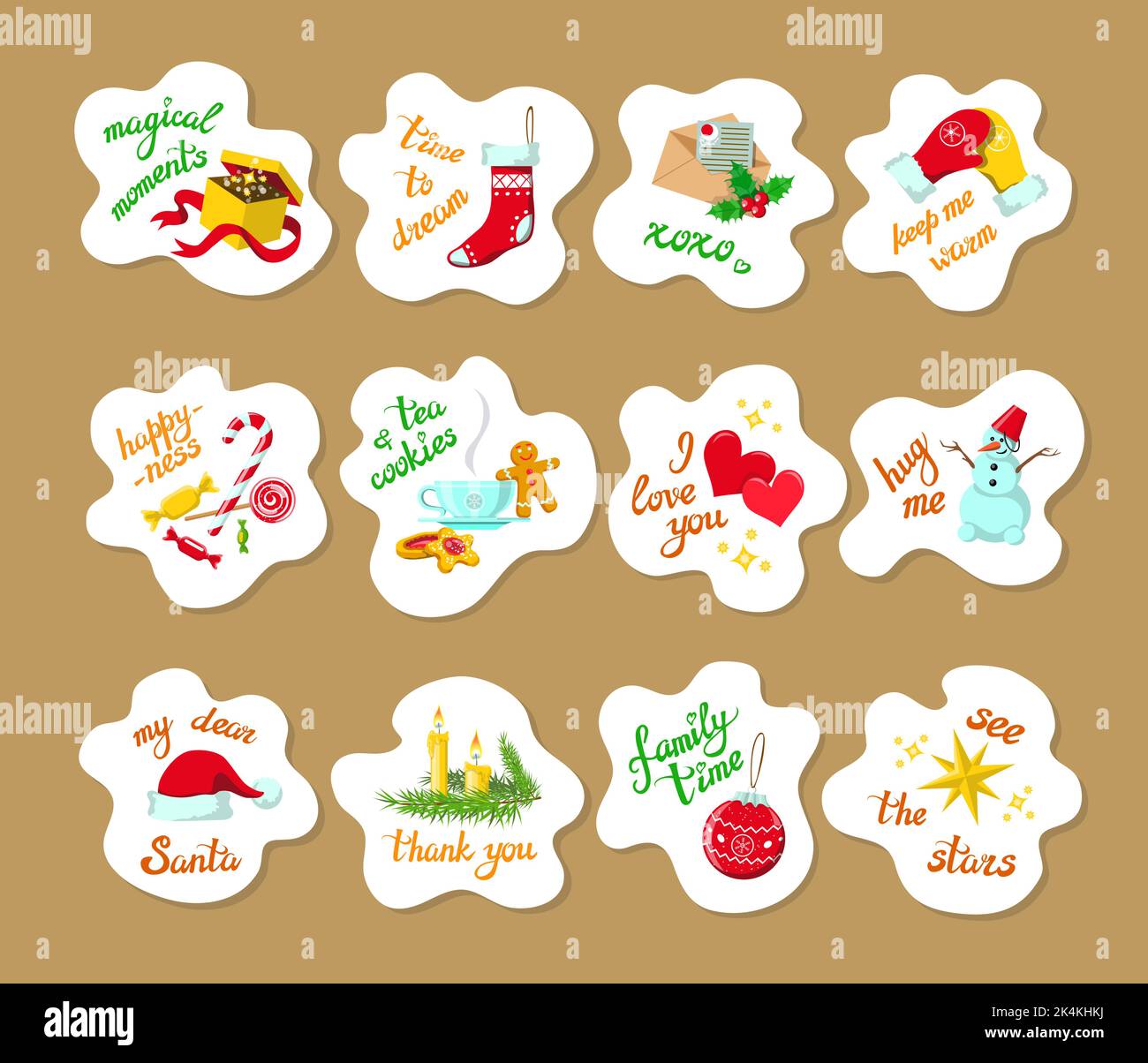 Set christmas symbols in Stock Vector Images - Alamy