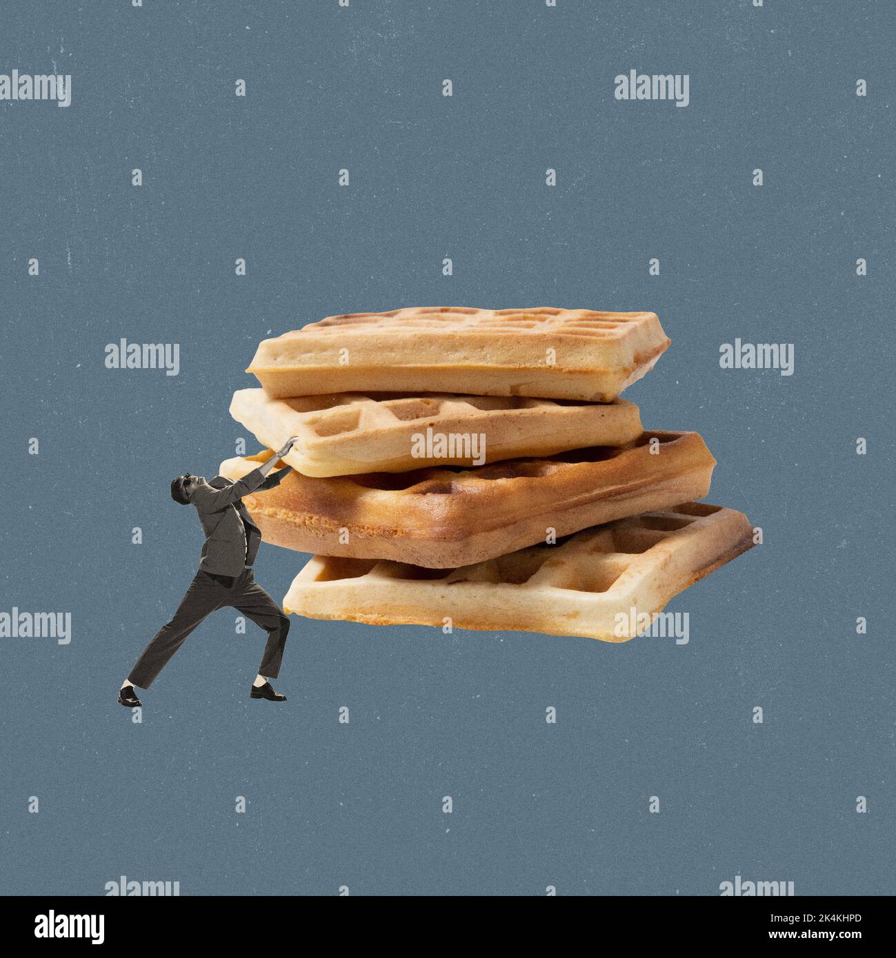 Contemporary art collage. Creative design with young stylish man taking ...