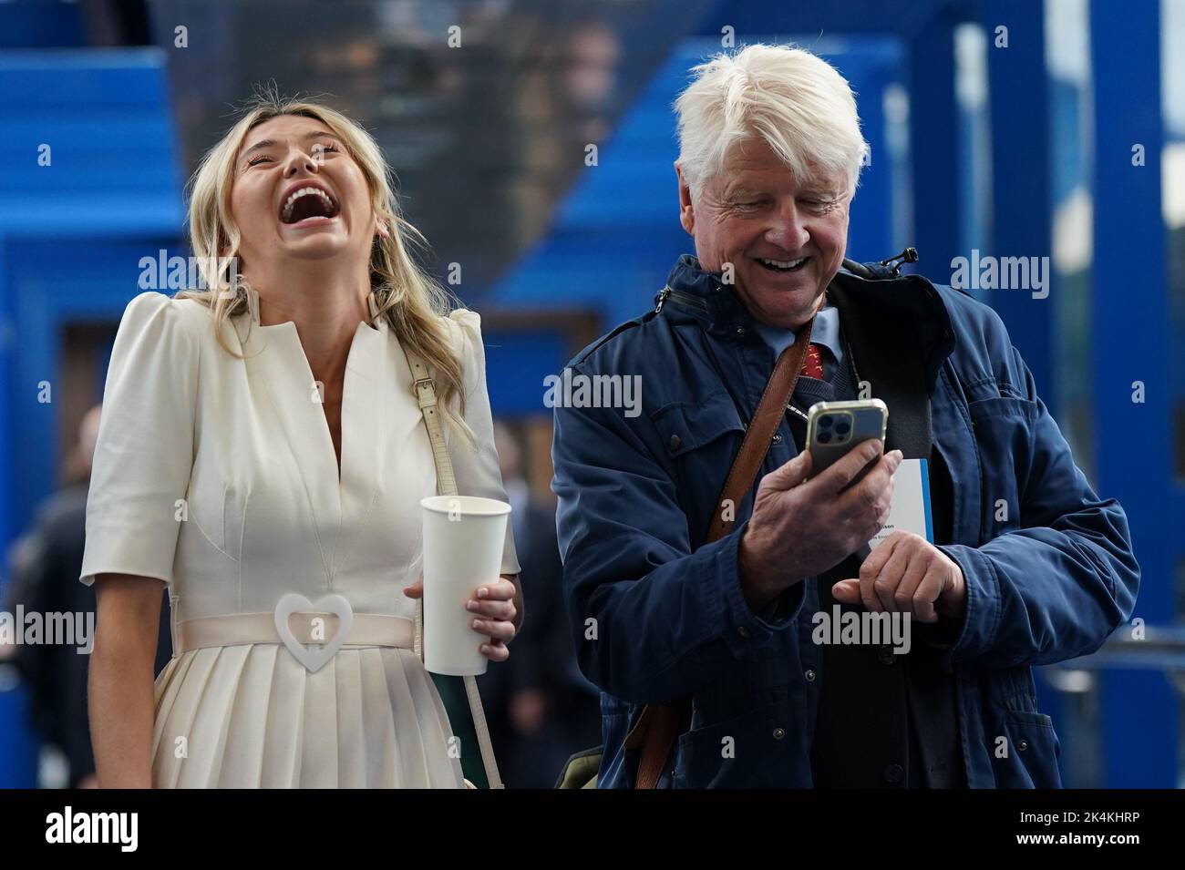 Georgia Toffolo and Stanley Johnson attending the Conservative Party ...