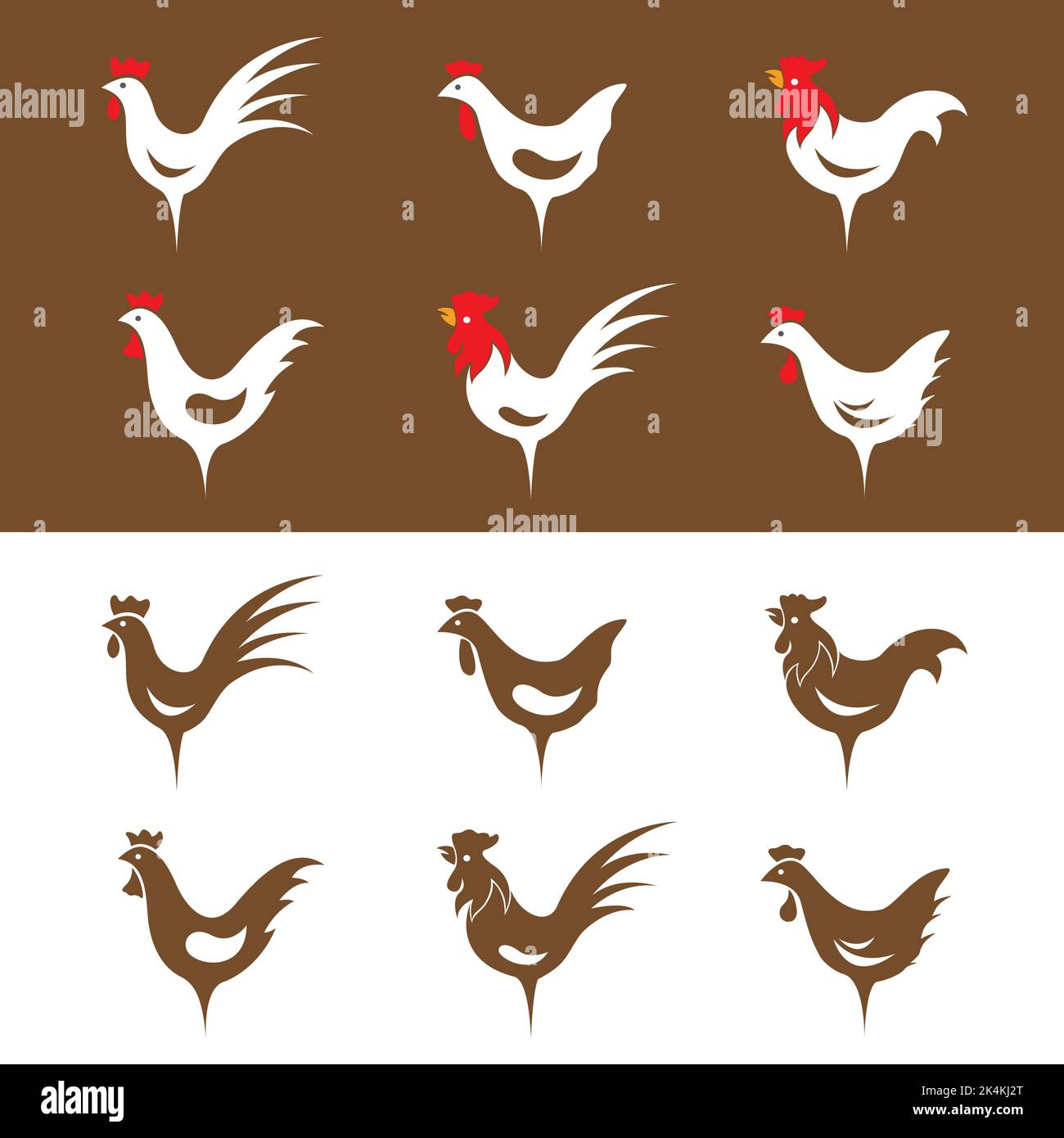 Vector group image of chicken design. Easy editable layered vector ...