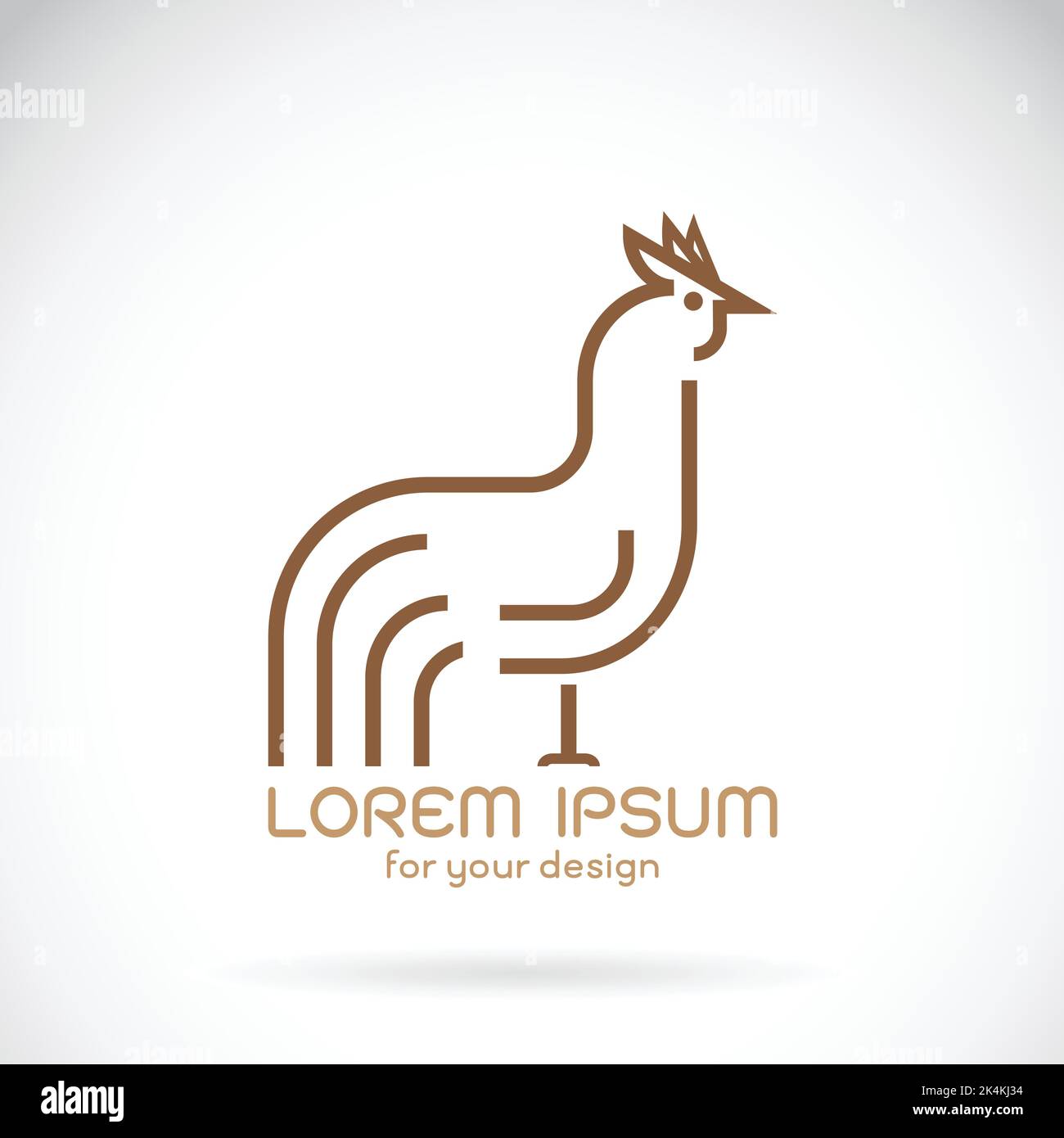 Vector of a chicken design on a white background. Easy editable layered ...