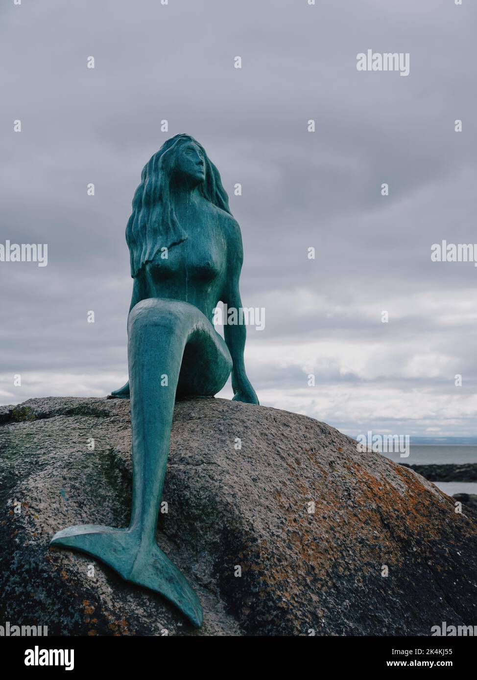 Mermaid of the North statue on the coast at Balintore, Tain Scotland UK ...