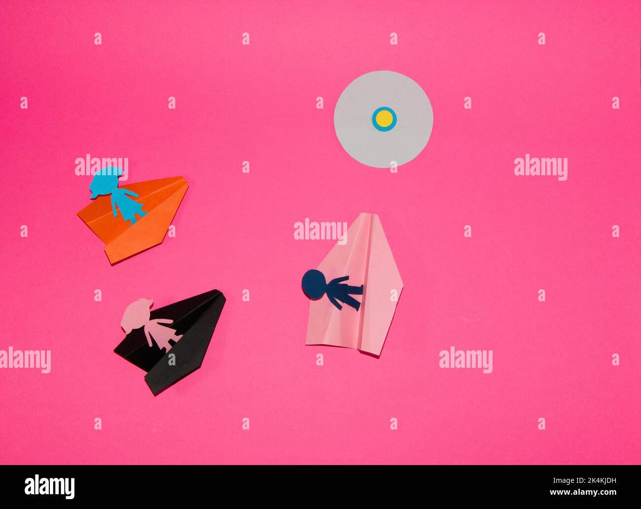 businessmen on the wings of their projects fly towards the target, a ...