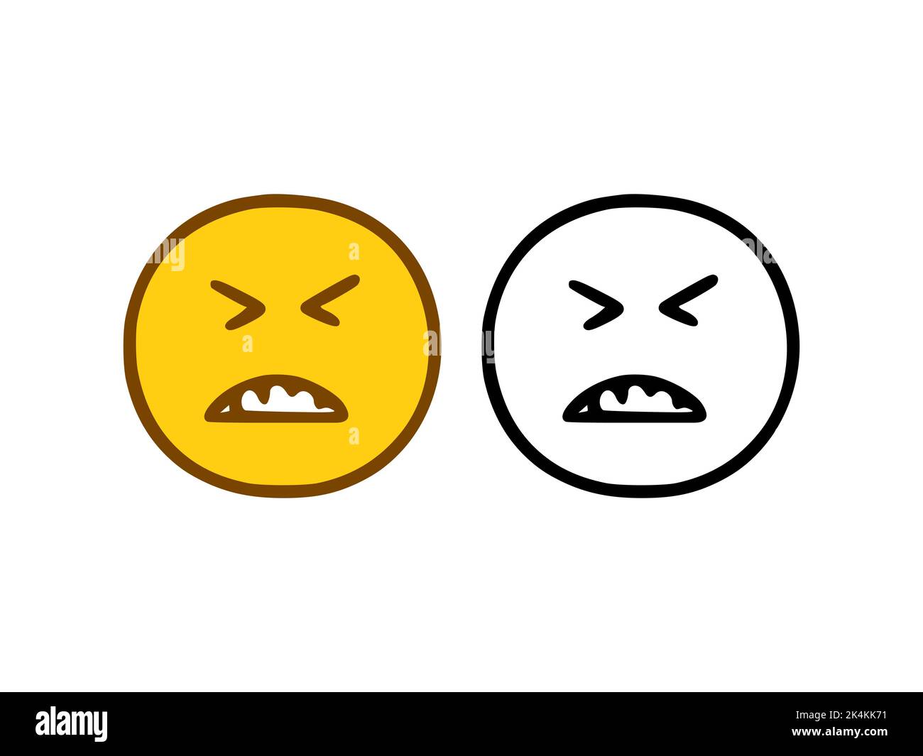 Evil emoticon in doodle style isolated on white background Stock Vector ...