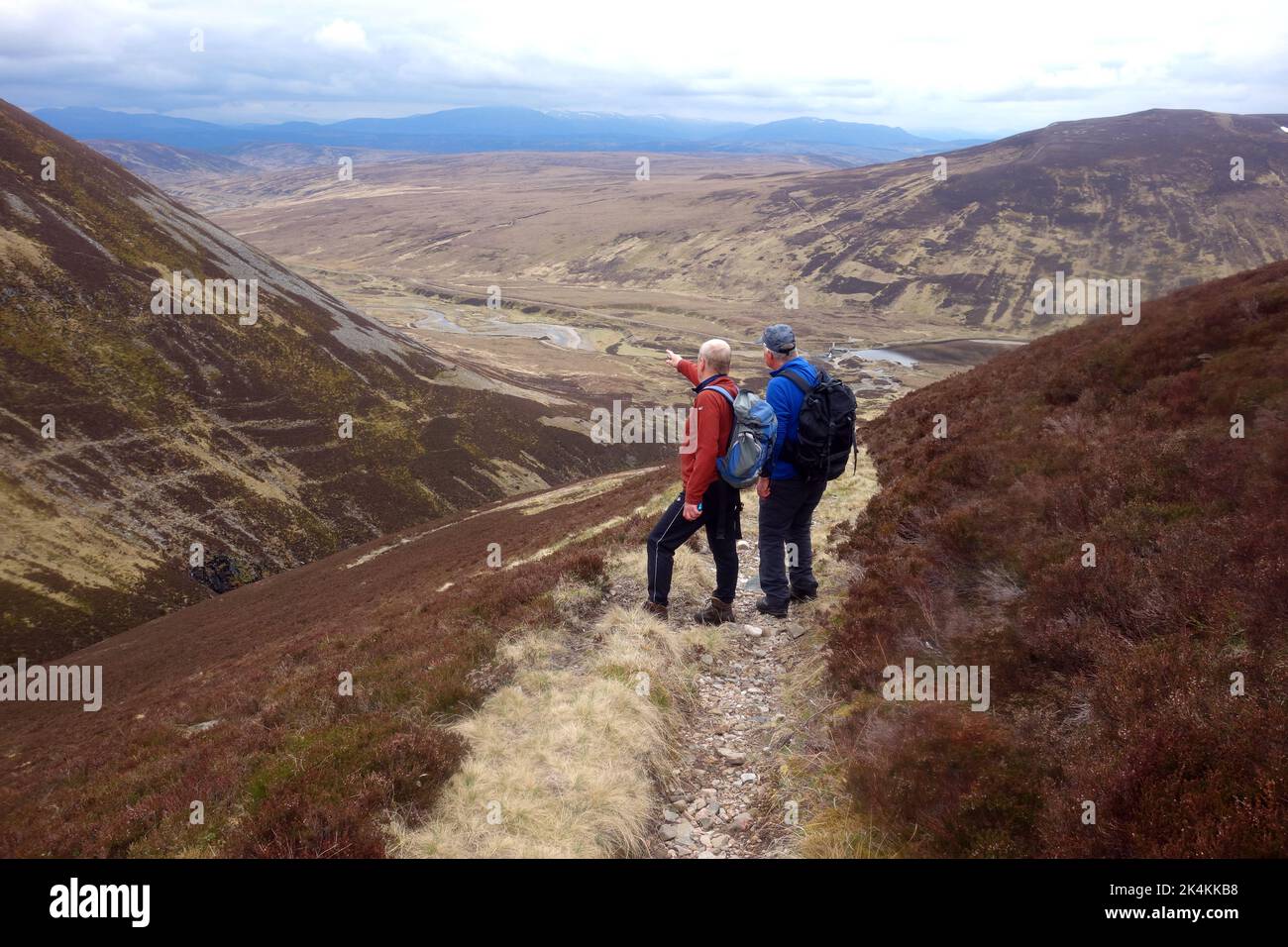 Two Men Standing & Pointing on a Stalkers Path Looking down Glen Bruar ... Two Men Standing & Pointing on a Stalkers Path Looking down Glen Bruar ...