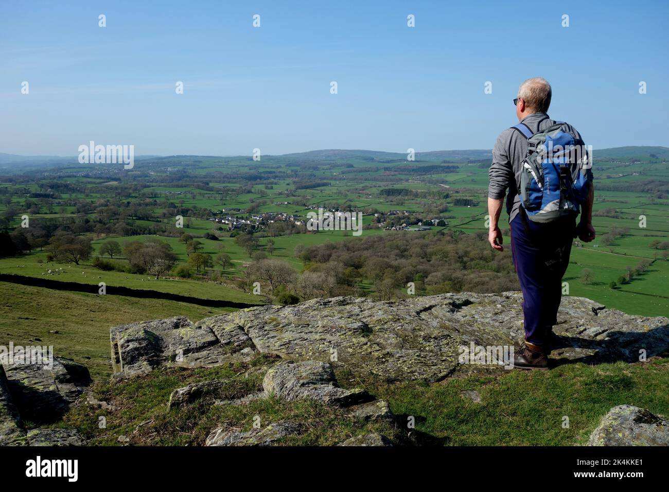 Man Admiring the View of Barbon from Devil's Crag on Route to the ...