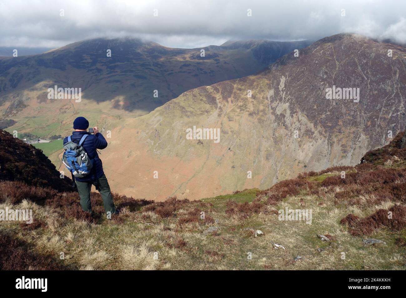 Man Taking Photos of the Wainwright 'Fleetwith Pike' from 'Haystacks ...
