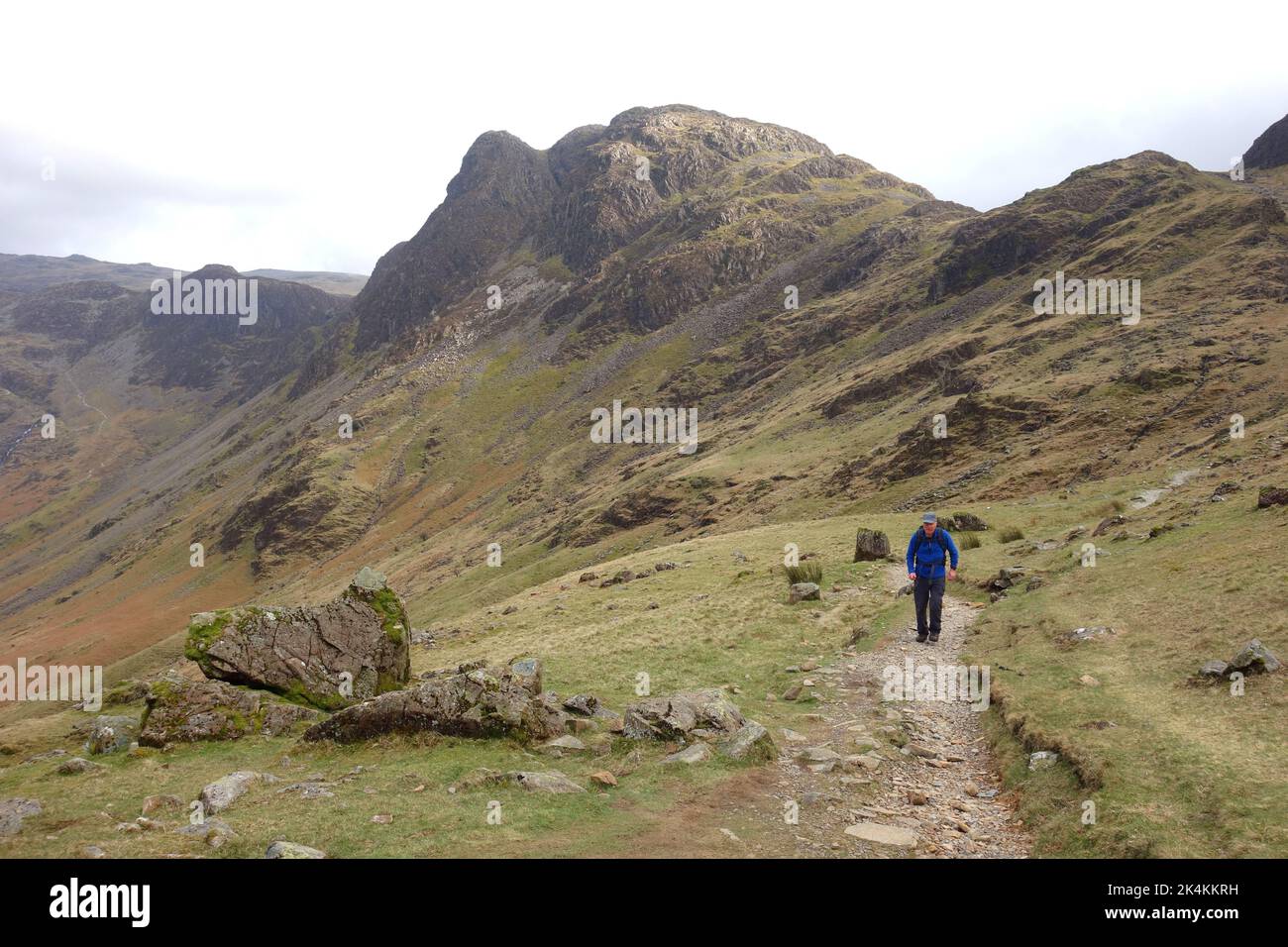Lone Man Walking on the Scarth Gap Path from the Wainwright 'Haystacks ...
