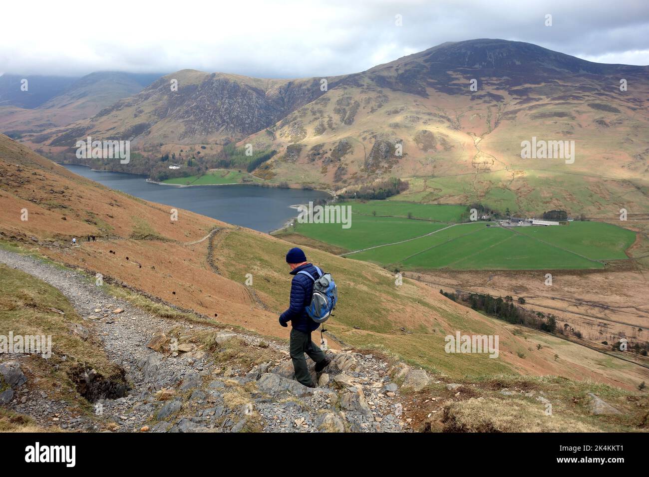 Lone Man Walking on the Scarth Gap Path from the Wainwright 'Haystacks ...