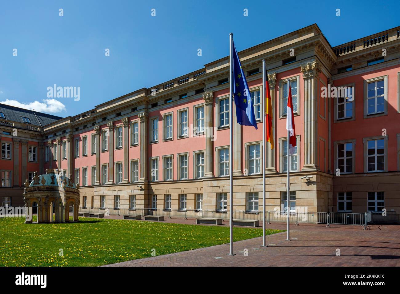 Potsdam city palace and Brandenburg state parliament, inner courtyard ...